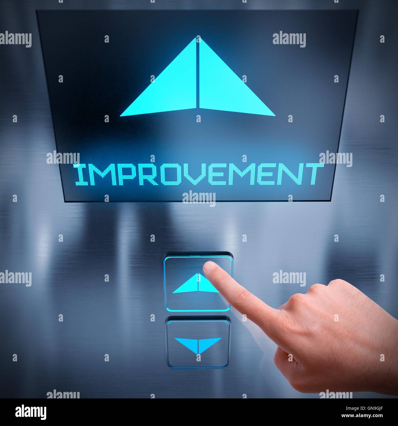 Improvement business elevator 3D Rendering Stock Photo - Alamy