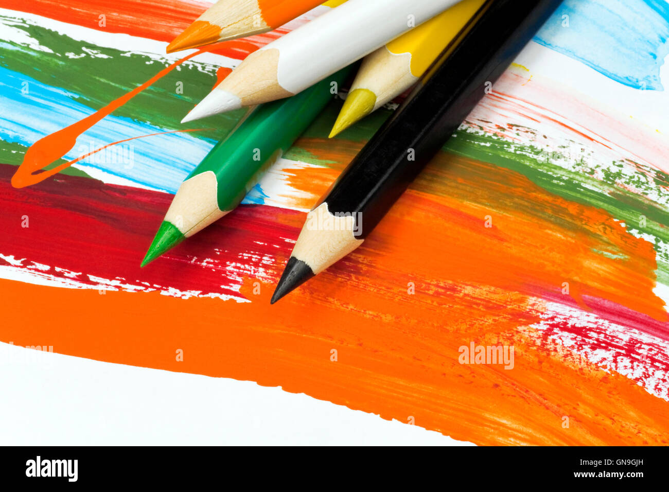 multi colored pencils Stock Photo - Alamy
