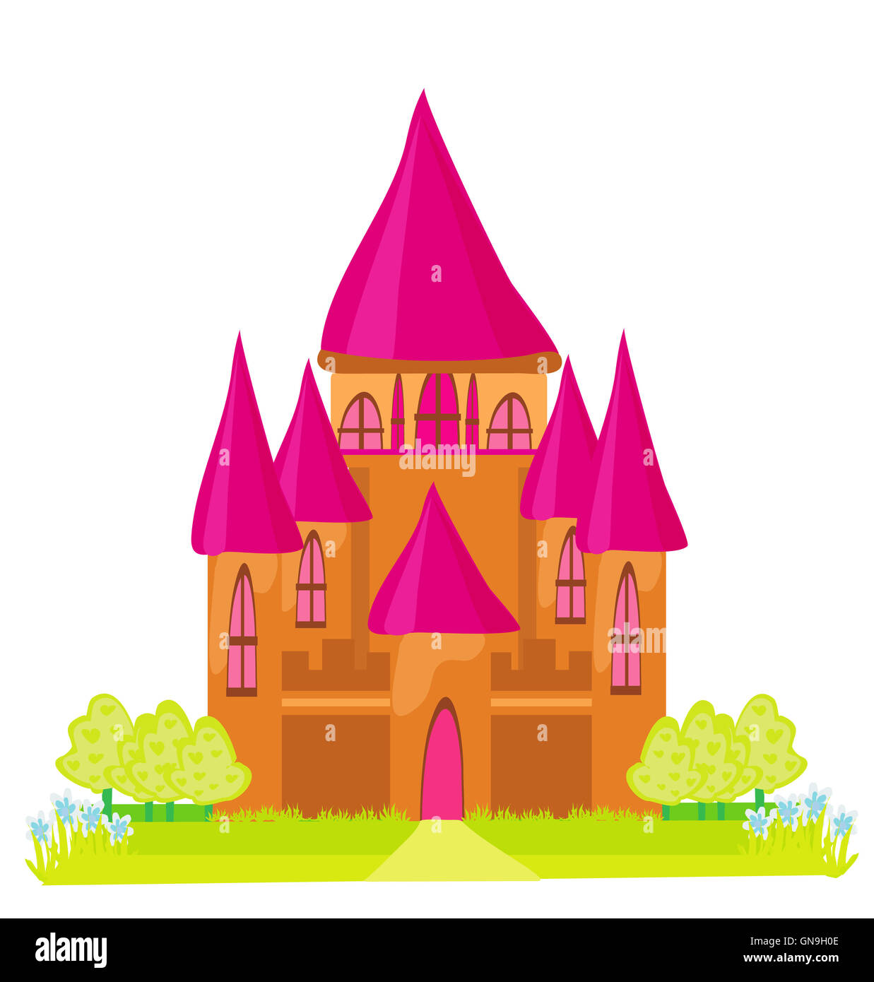 The old brick castle Cut Out Stock Images & Pictures - Alamy
