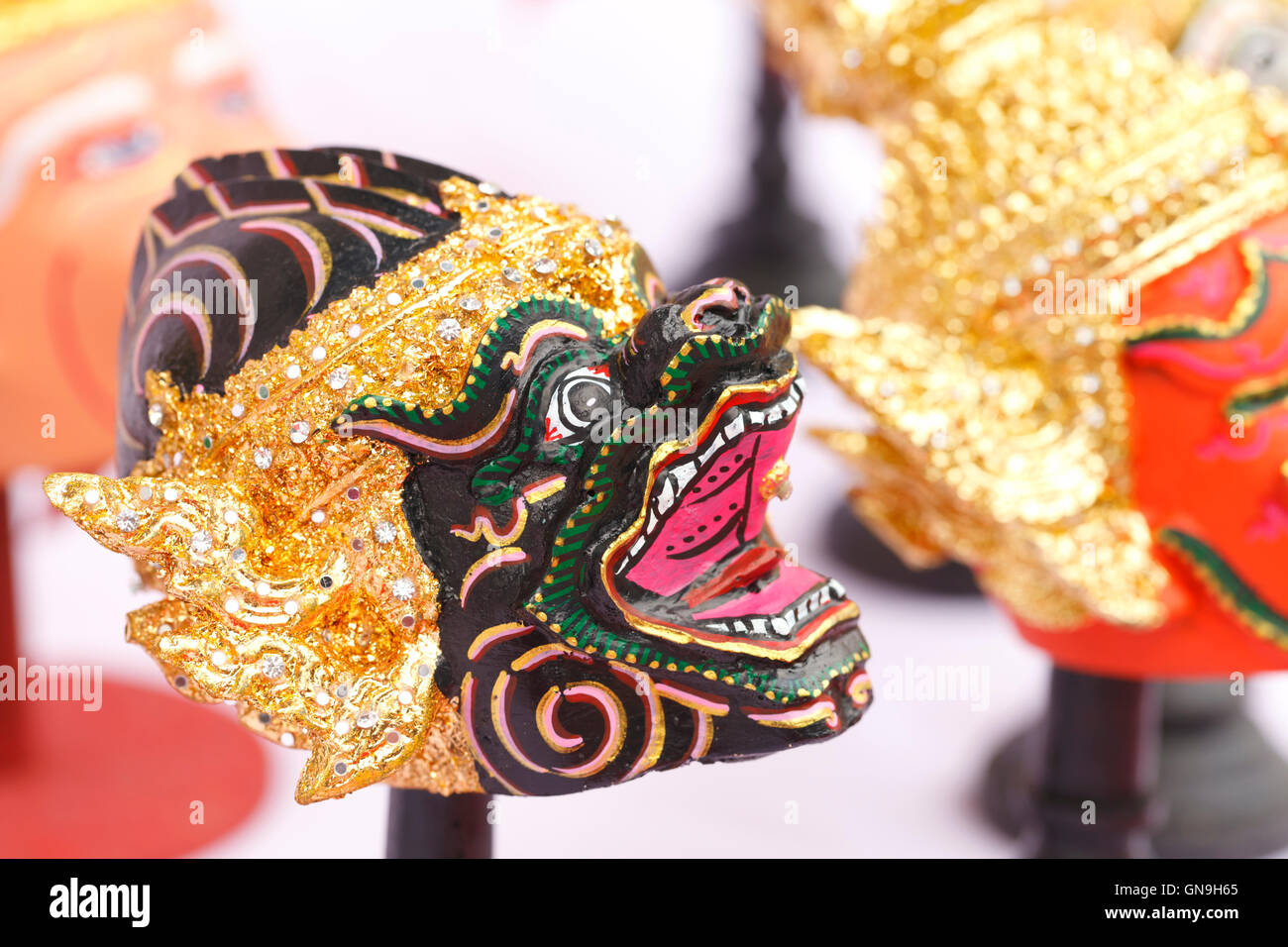 Native Thai style red giant mask Stock Photo - Alamy