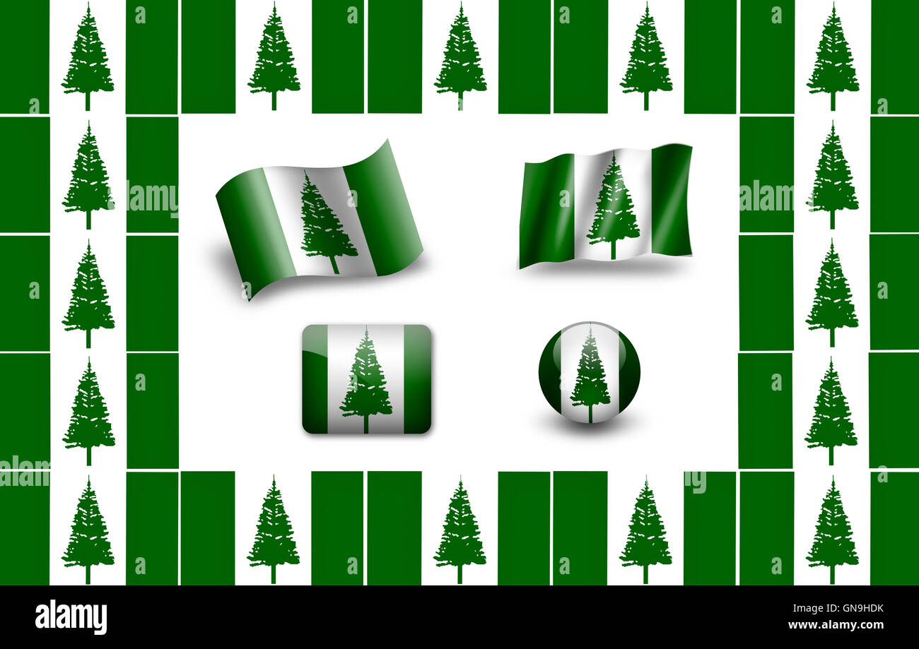 Flag of Norfolk. icon set. flags frame Stock Photo - Alamy