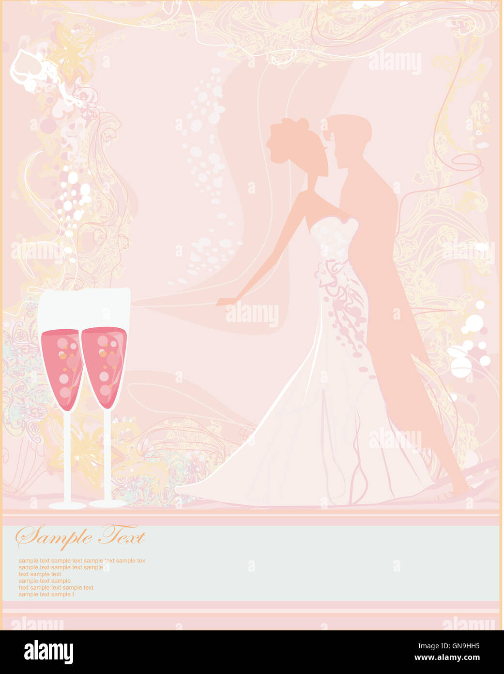 Ballroom dancers - invitation Stock Photo - Alamy