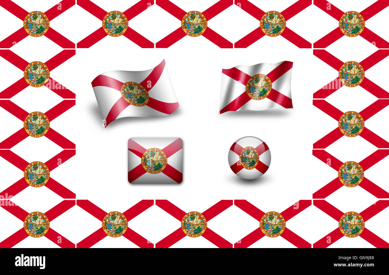 flag of Florida. USA. icon set Stock Photo - Alamy