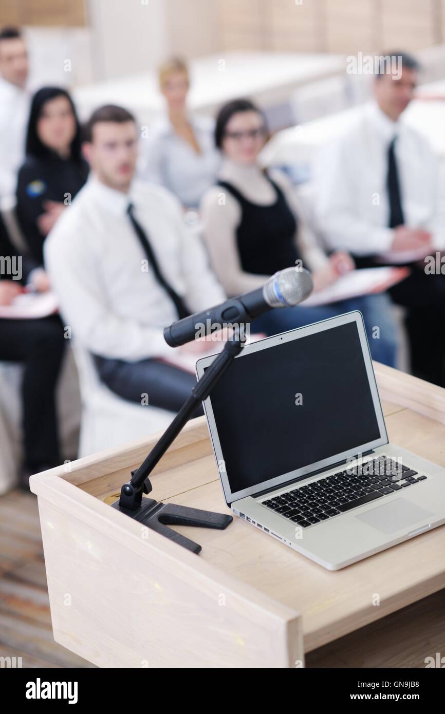 Conference podium water hi-res stock photography and images - Alamy