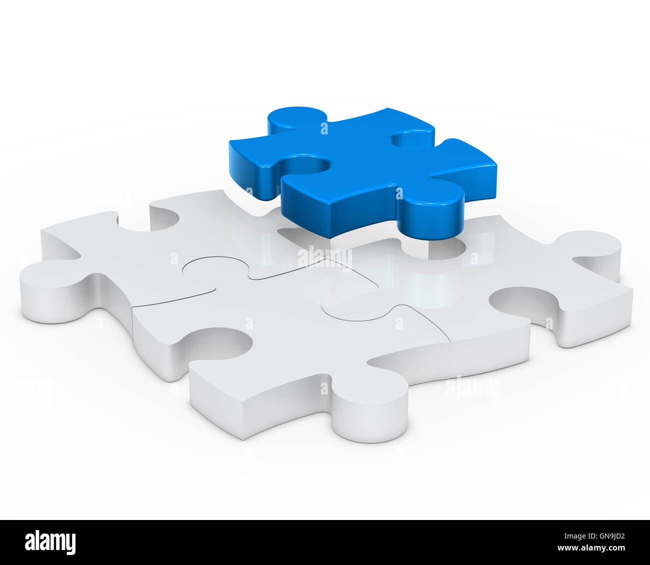 One blue jigsaw puzzle Cut Out Stock Images & Pictures - Alamy