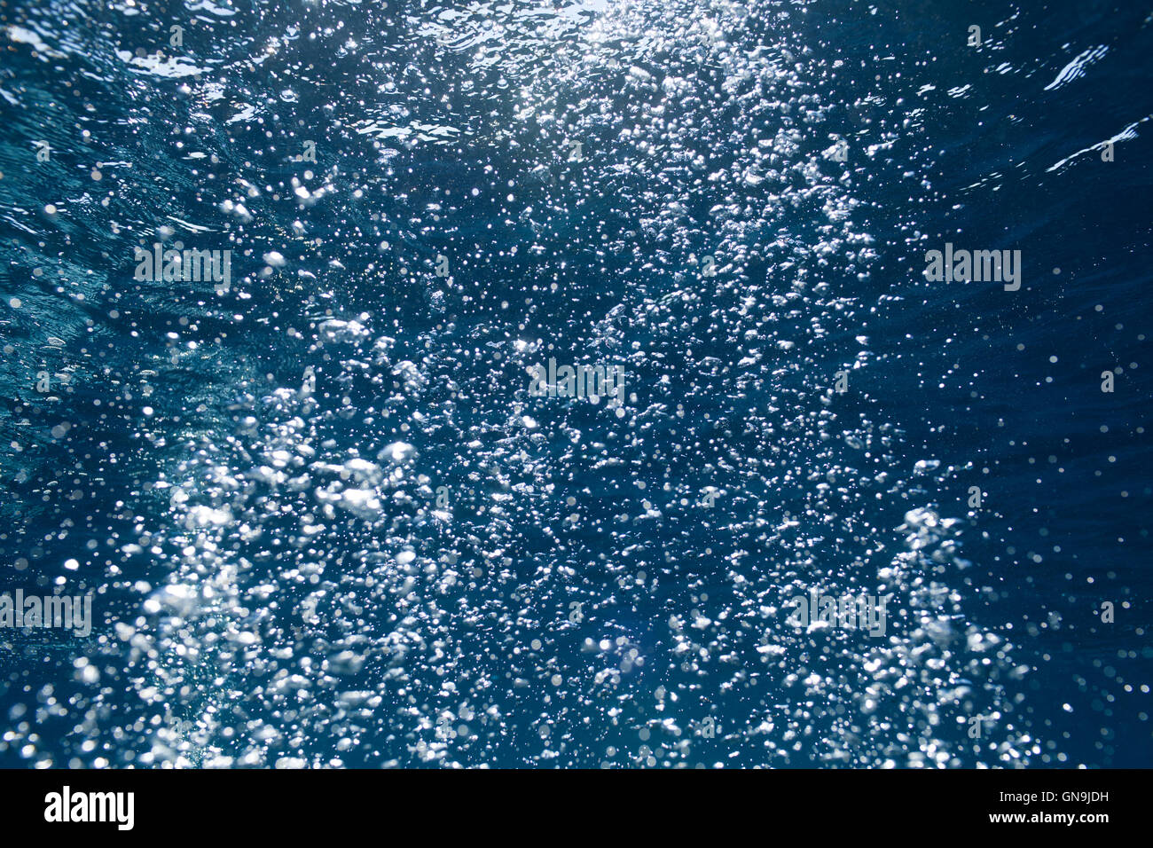 background of sunlight bubbles in water Stock Photo - Alamy