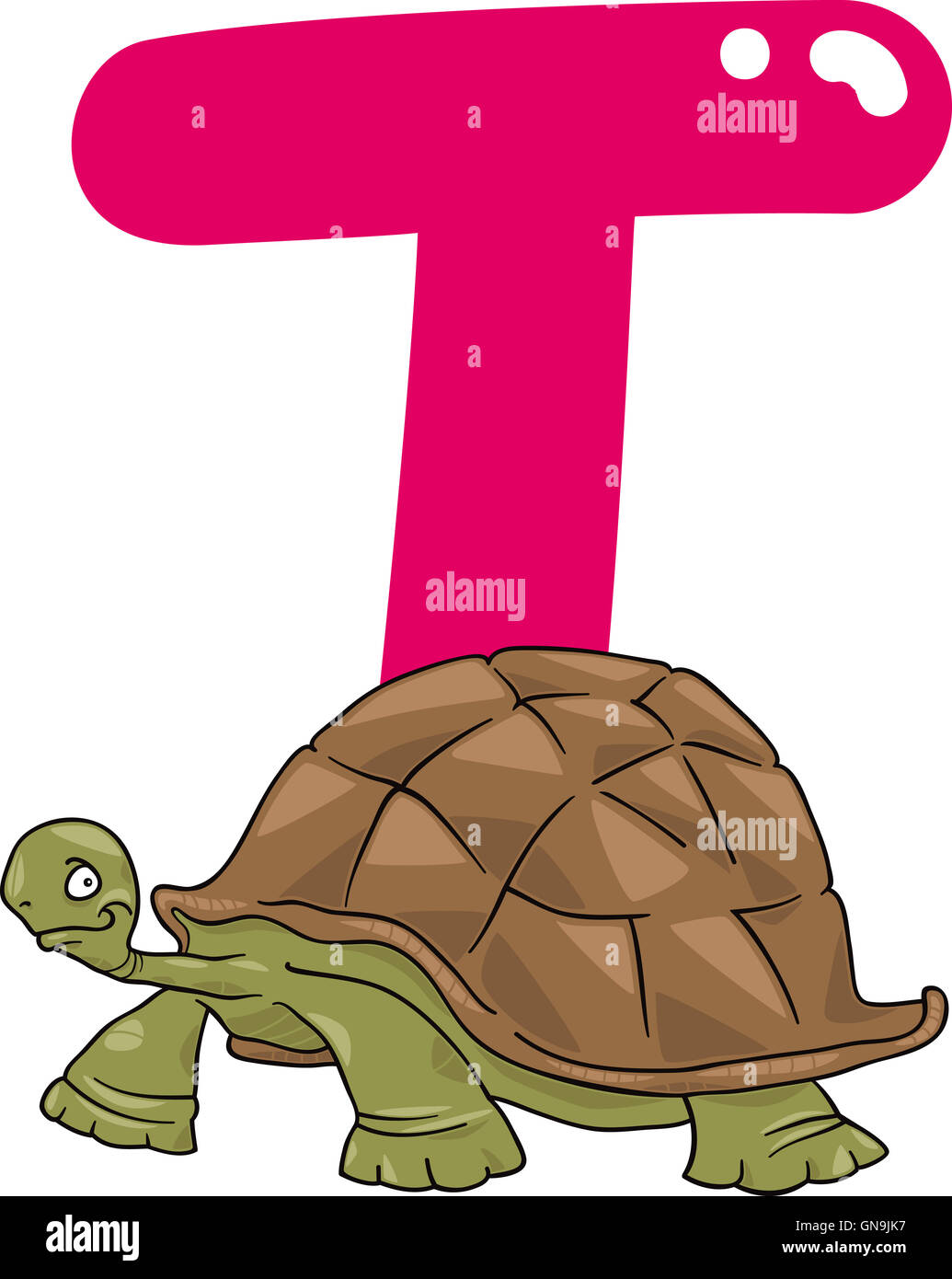 T turtle cartoon illustration hi-res stock photography and images - Alamy