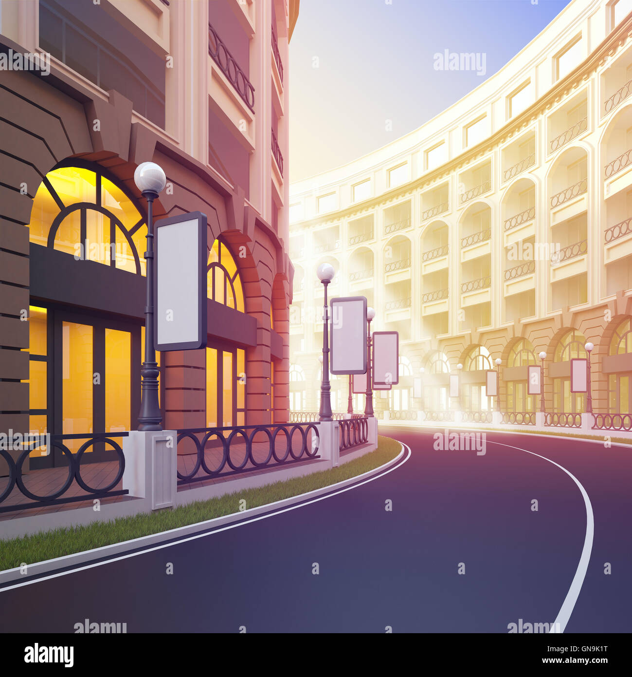 3d street background hi-res stock photography and images - Alamy