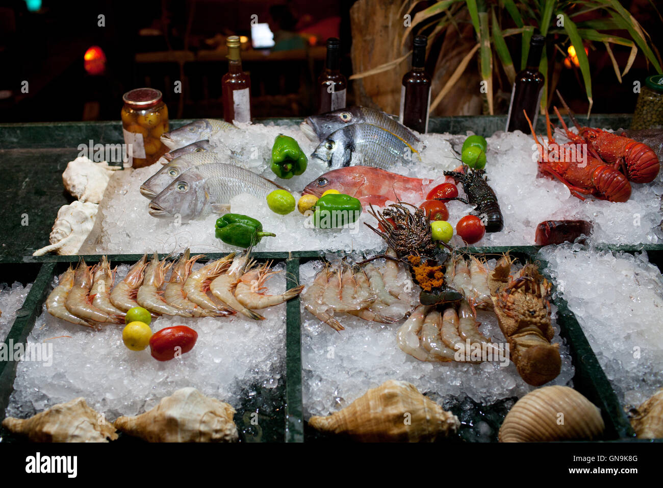 seafood at a restaurant Stock Photo - Alamy