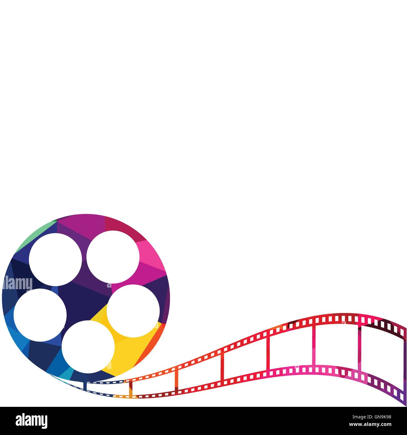 Abstract film reel polygon, low-poly, colorful geometric, background ...