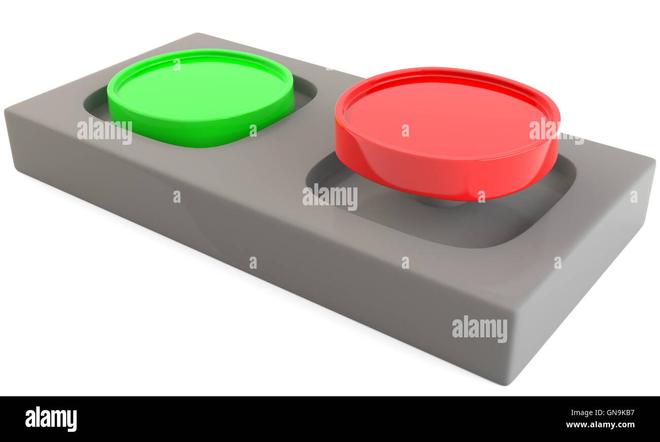 Green and red buttons Stock Photo - Alamy