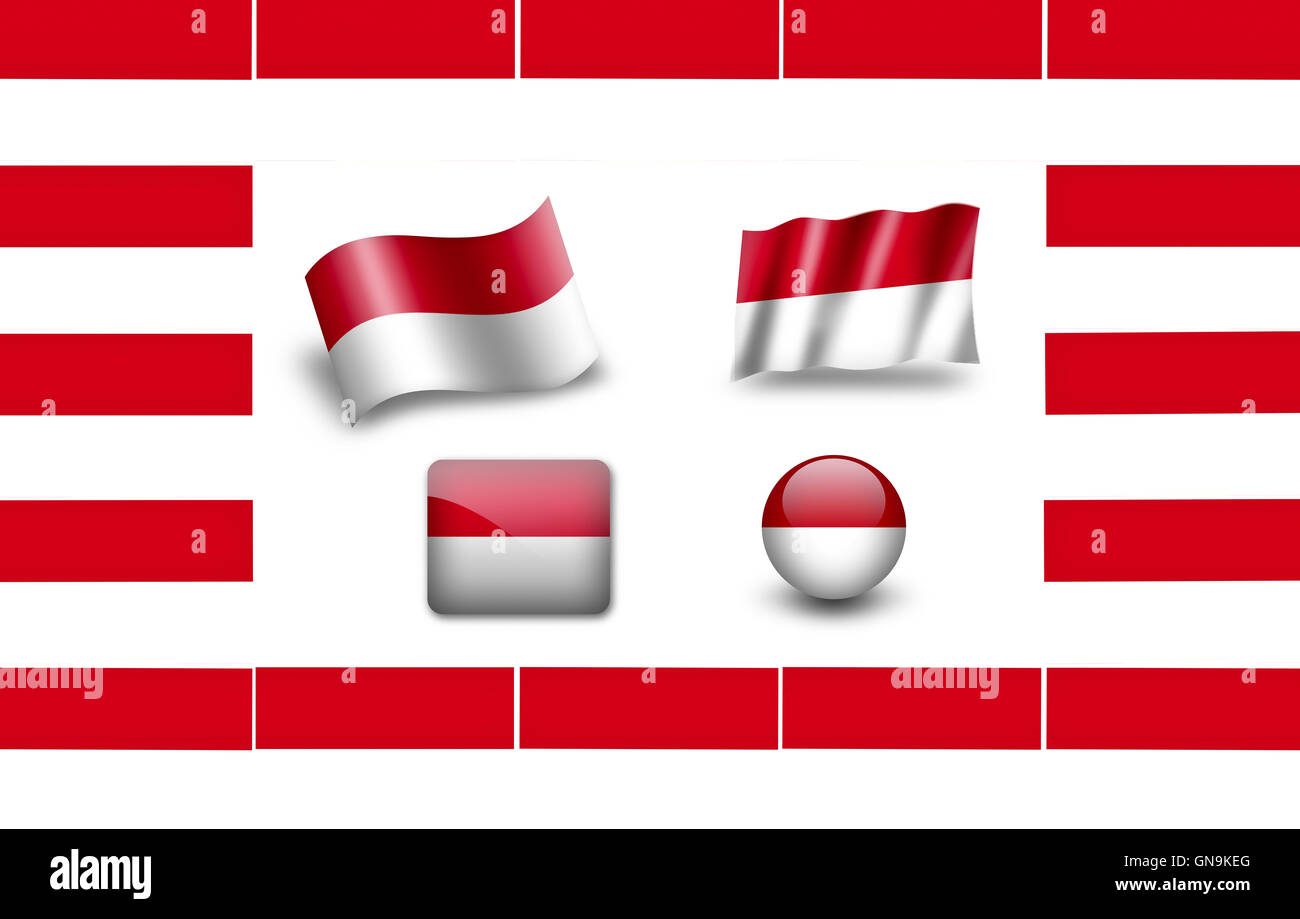 Flag of Monaco. icon set. flags frame Stock Photo - Alamy