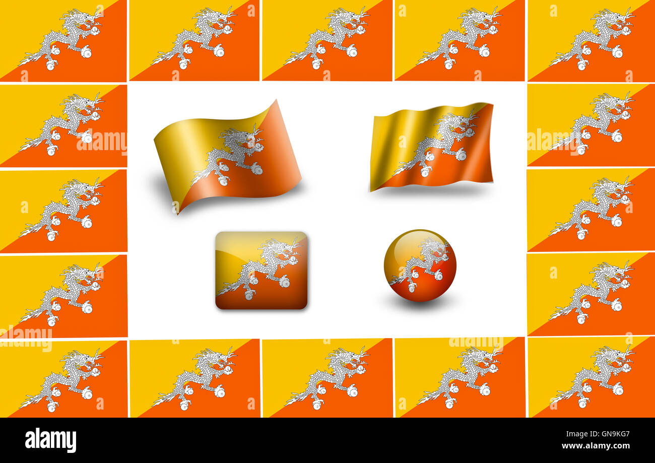 Bhutan flag clipart hi-res stock photography and images - Alamy