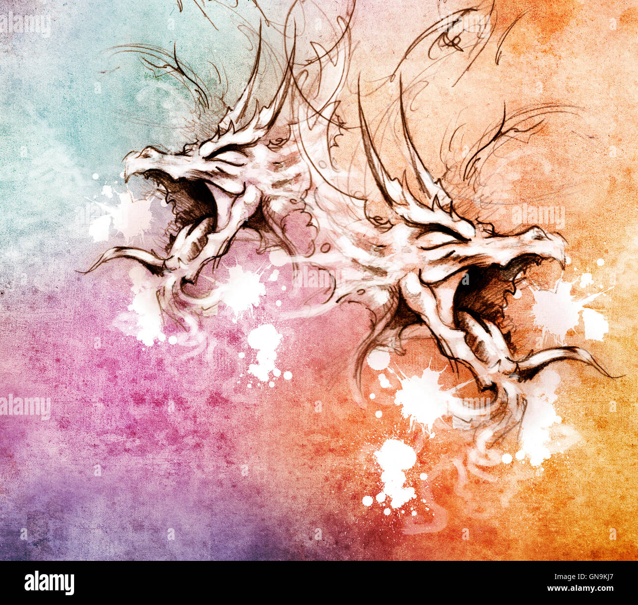 Dragon head tattoo hi-res stock photography and images - Alamy