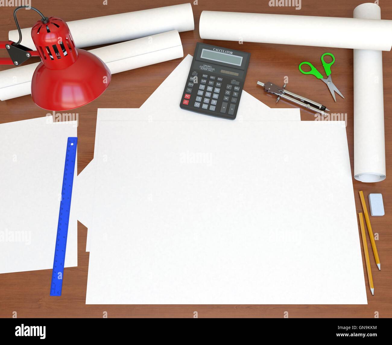 Desktop. View from the top Stock Photo - Alamy