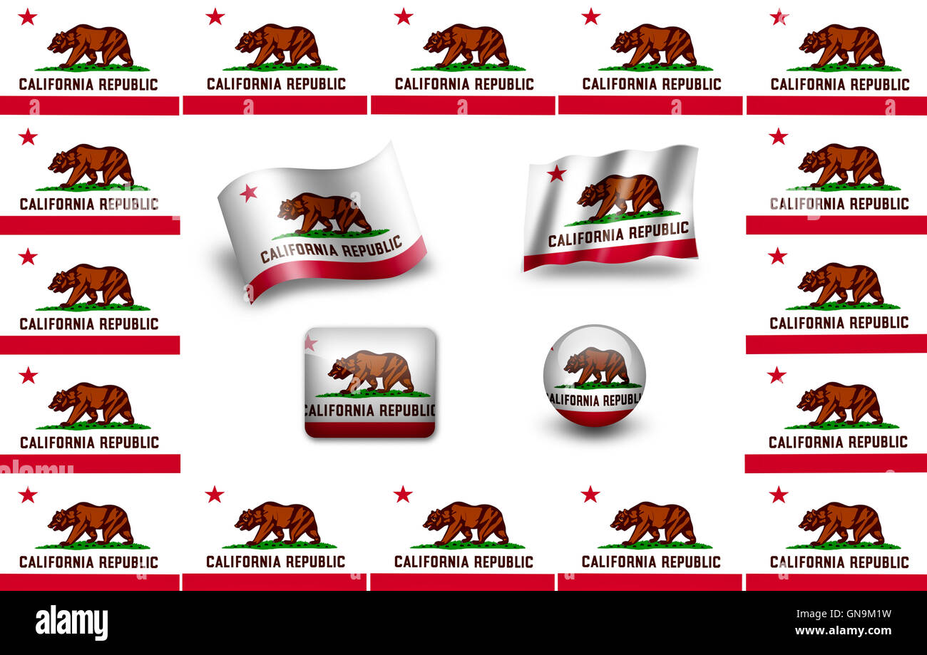 California flag state flag waving hi-res stock photography and images ...