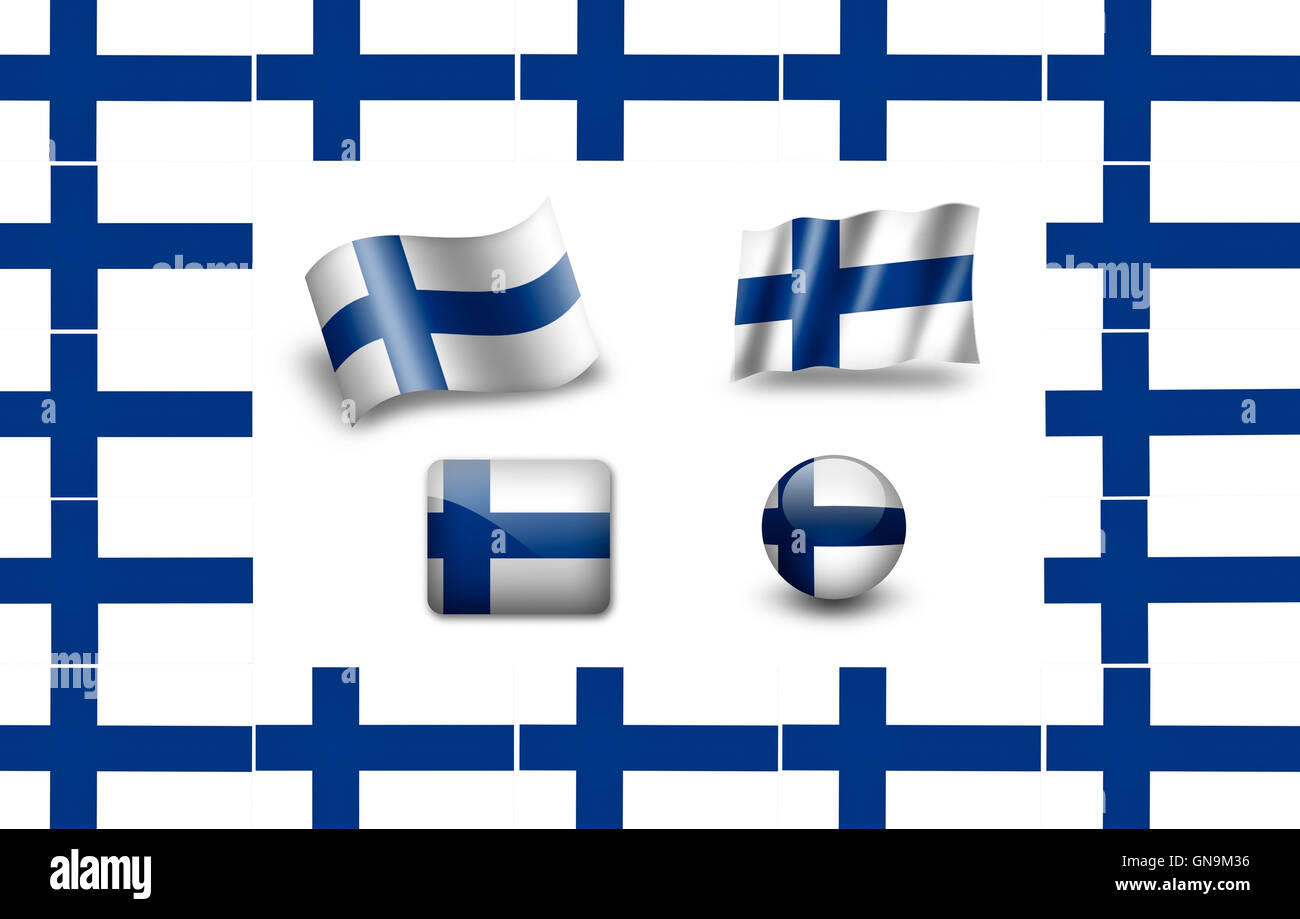 flag of Finnland. icon set Stock Photo - Alamy