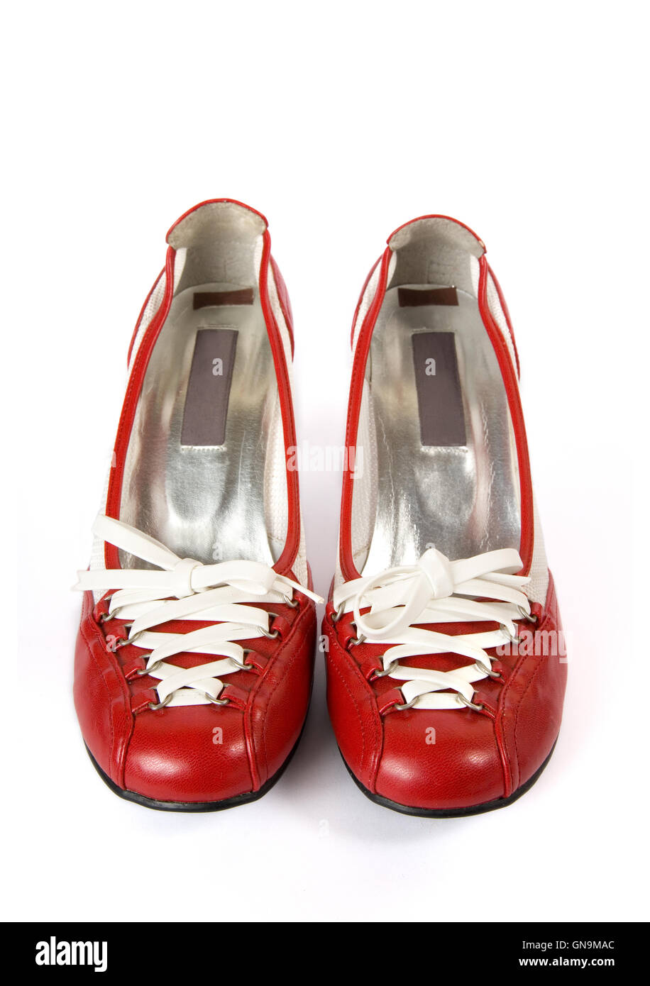 Pair of modern female shoes, front view Stock Photo - Alamy