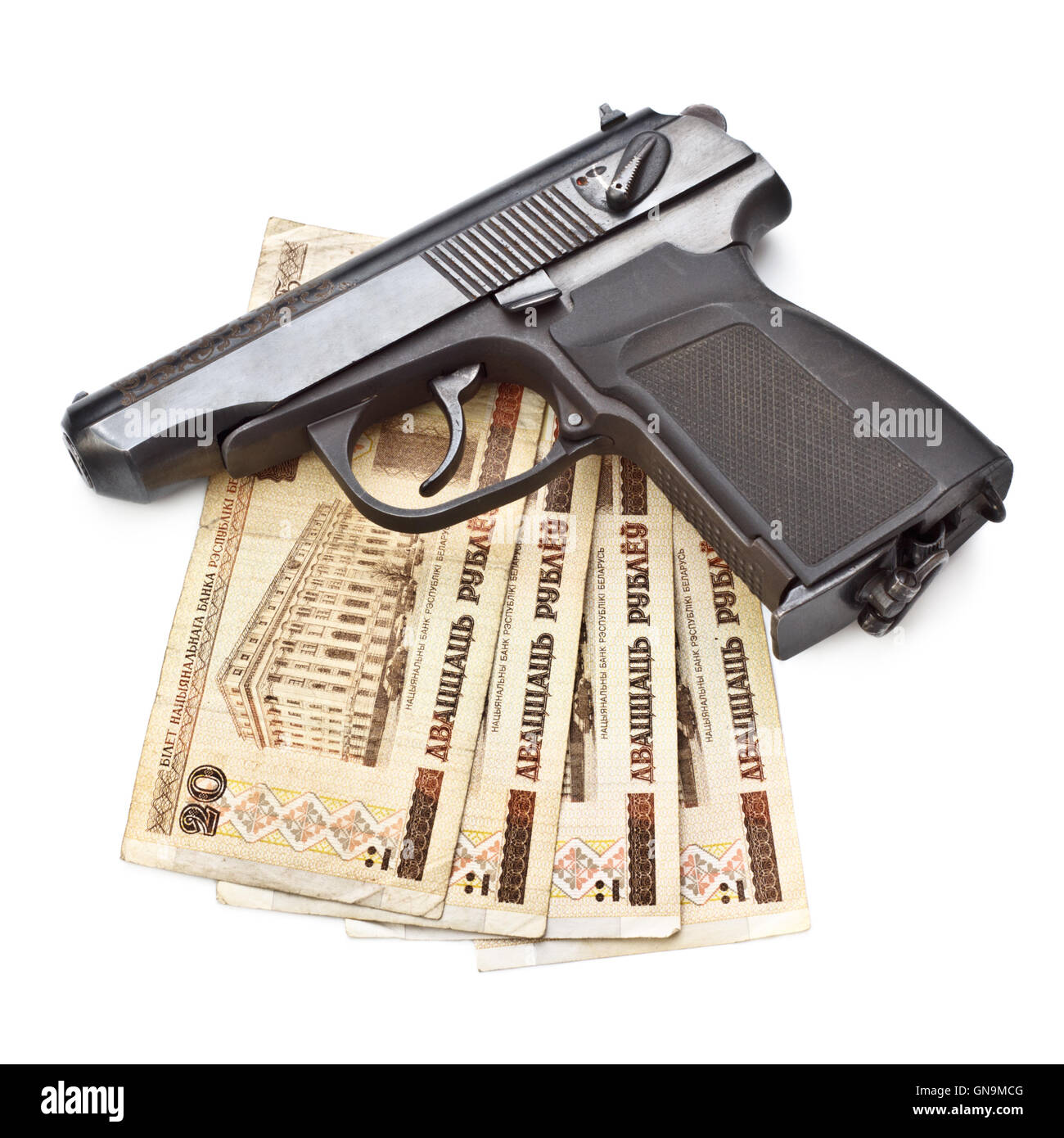 Gun And Money Stock Photo - Alamy