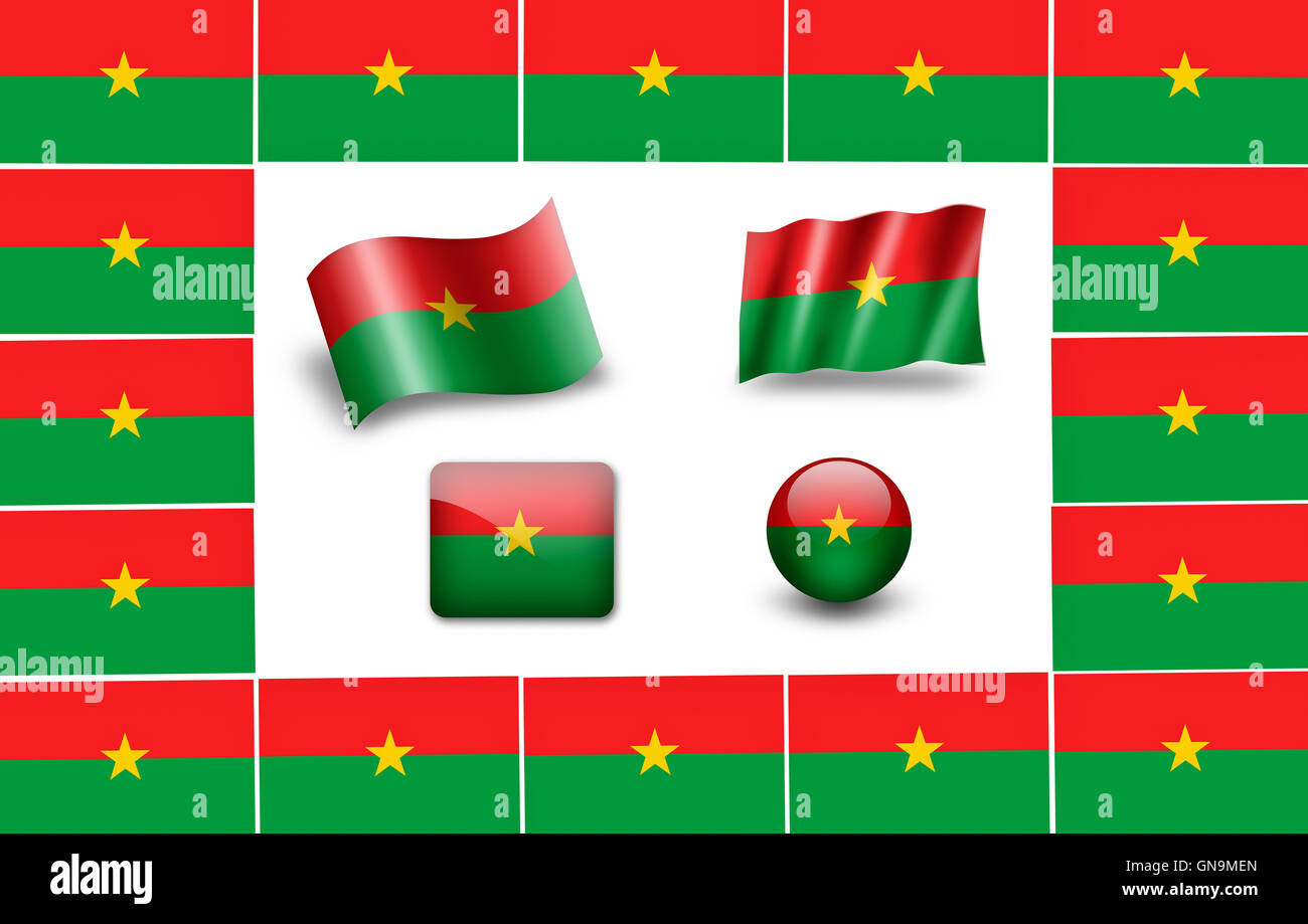 flag of Burkina. icon set Stock Photo - Alamy