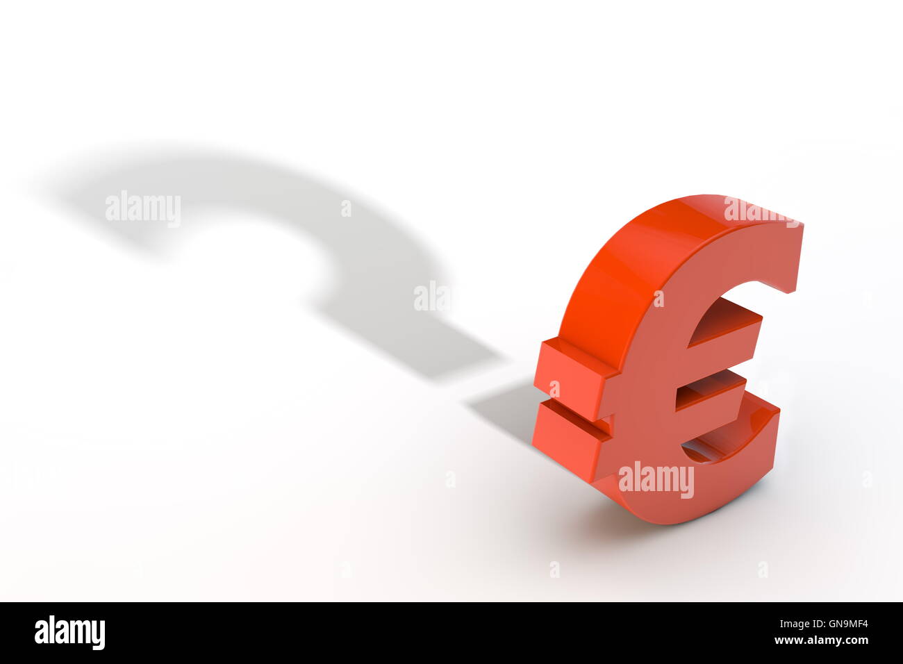 Red Euro Currency Symbol with Question Mark Shadow Stock Photo - Alamy