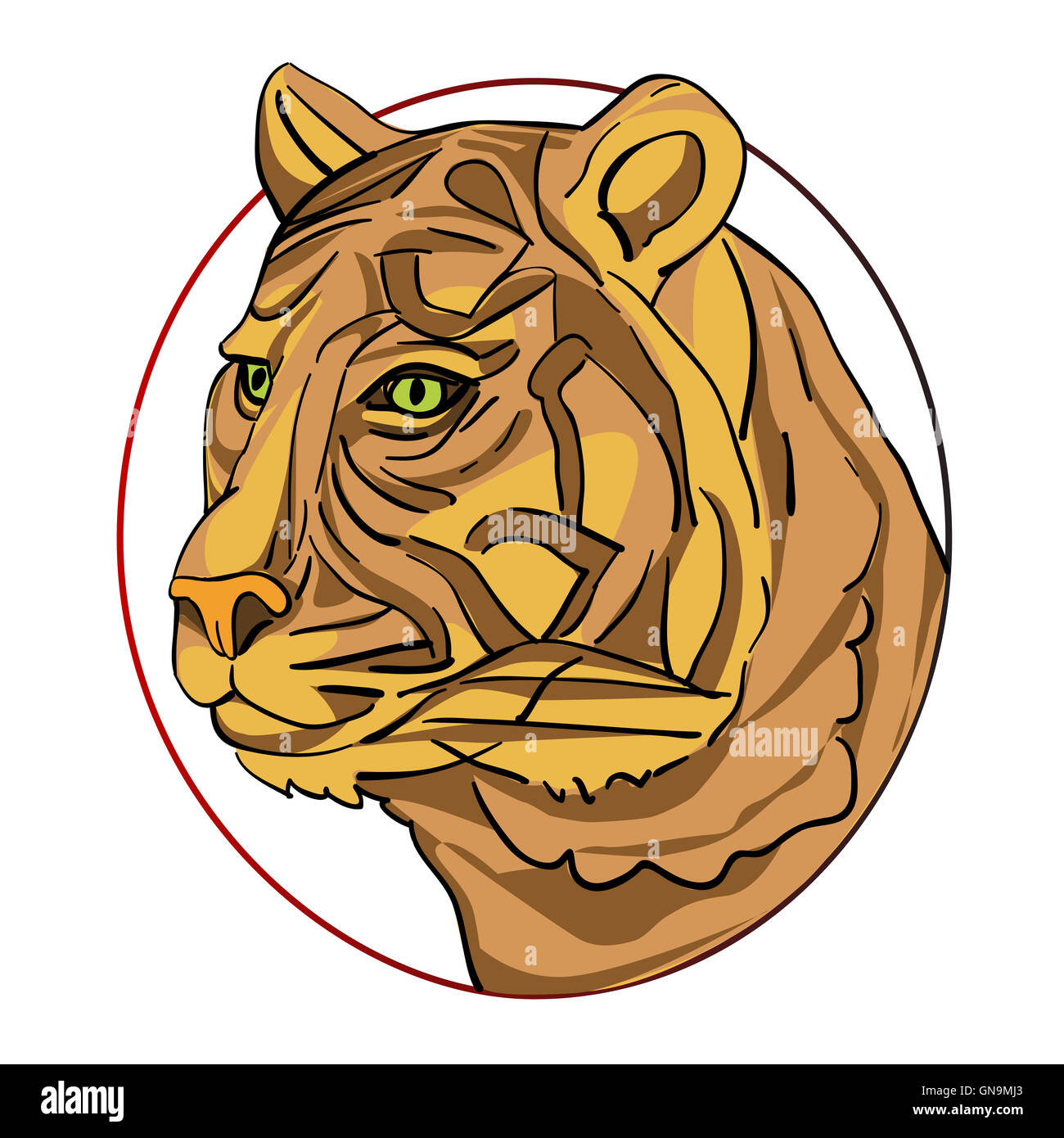 Tiger icon in cartoon hi-res stock photography and images - Alamy