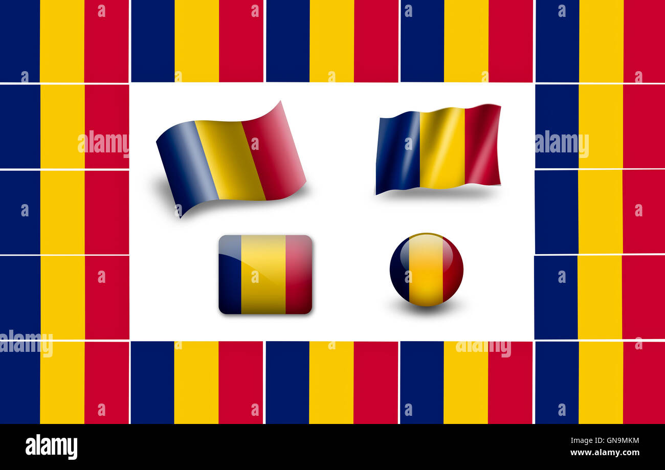 flag of Chad. icon set Stock Photo - Alamy