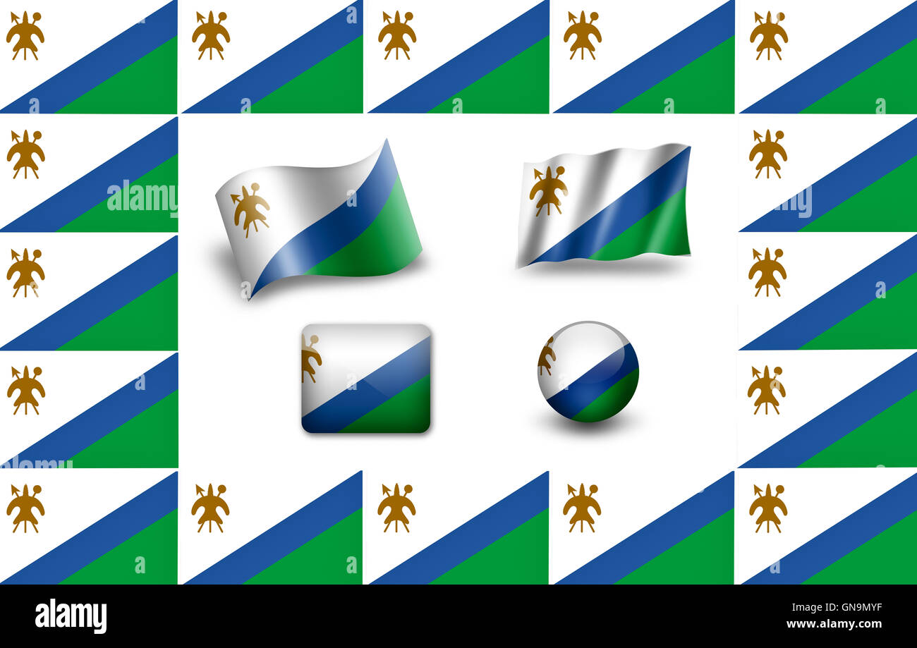 flag of Lesotho. icon set Stock Photo - Alamy
