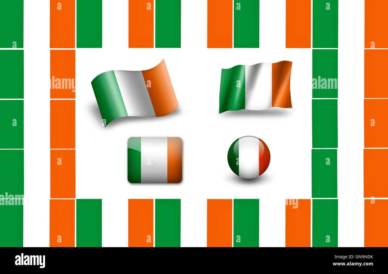 flag of Ireland. icon set Stock Photo - Alamy