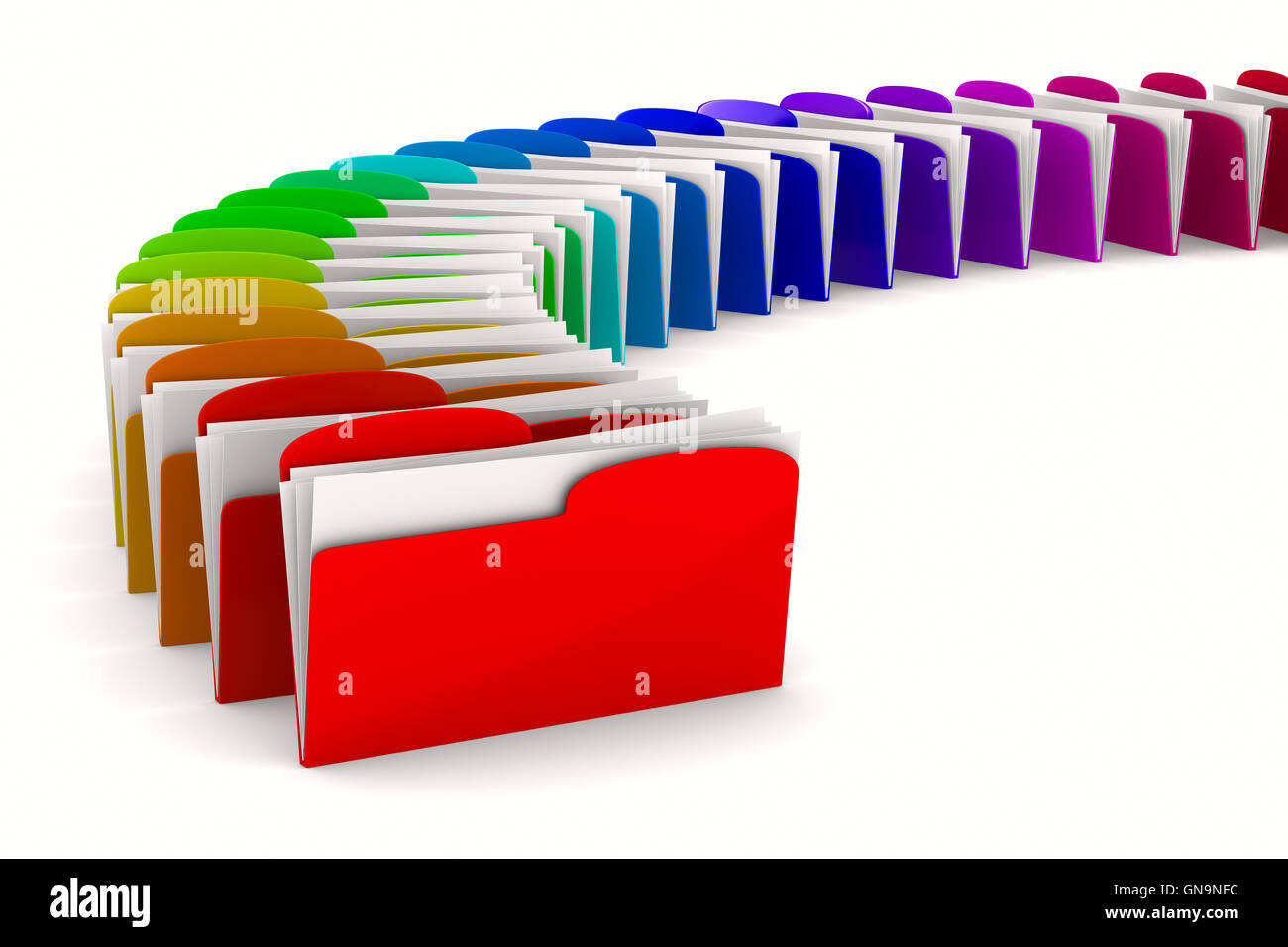 multicolor computer folder on white background. Isolated 3d imag Stock ...