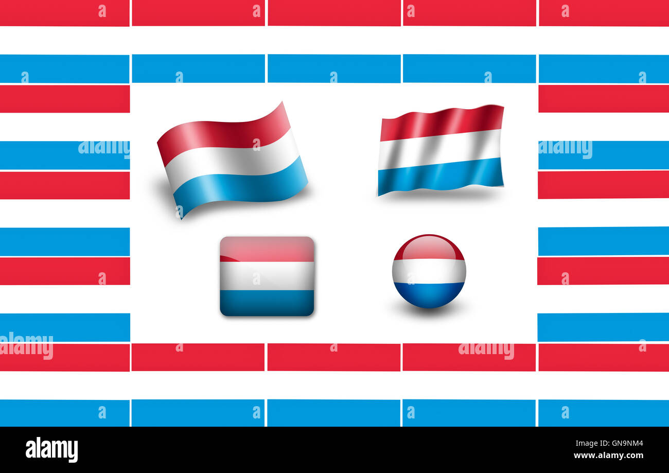 flag of Luxembourg. icon set. flags frame Stock Photo - Alamy