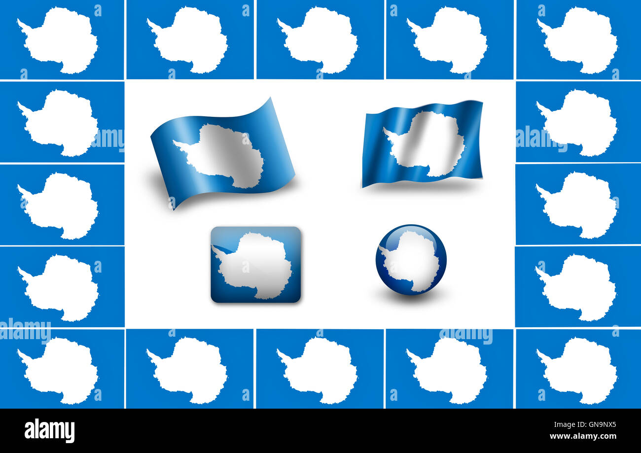 flag of Antarctica. icon set Stock Photo - Alamy
