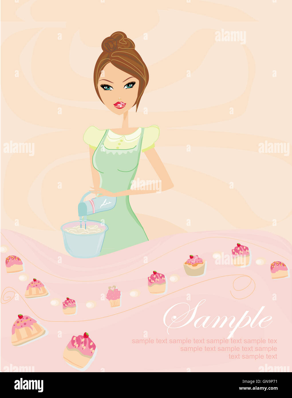 Beautiful lady cooking Stock Photo - Alamy