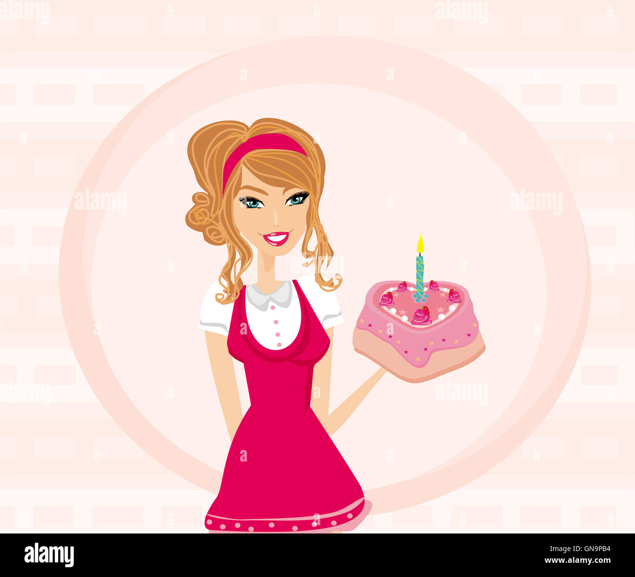 Beautiful lady cooking Stock Photo - Alamy