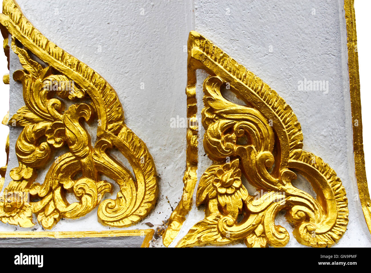 Traditional Thai style pattern on pole temple Stock Photo - Alamy