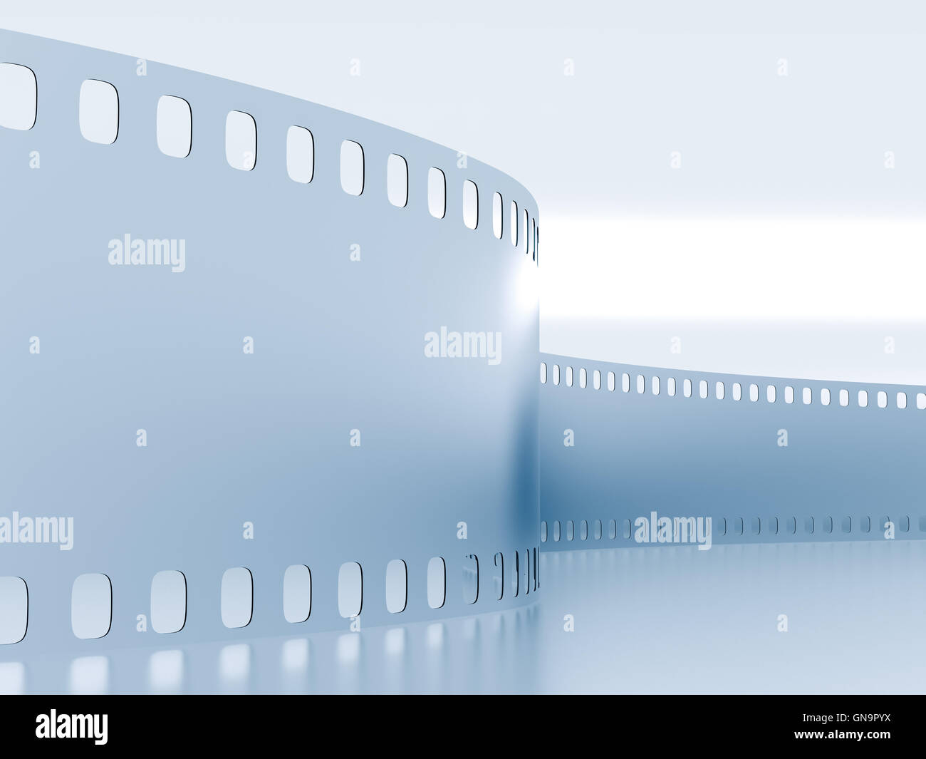 Metal model of a film on a blue background Stock Photo - Alamy
