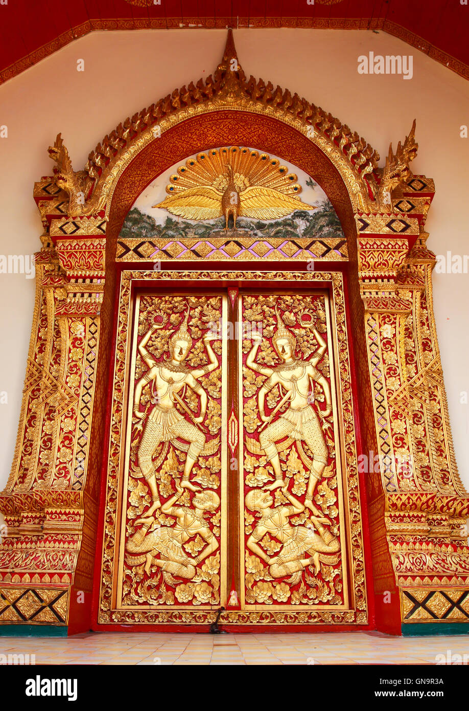 Detail of temple's door chiangmai , Thailand Stock Photo - Alamy