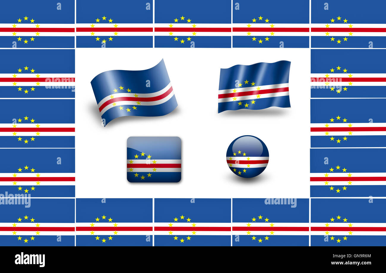 flag of Cabo Verde. icon set Stock Photo - Alamy