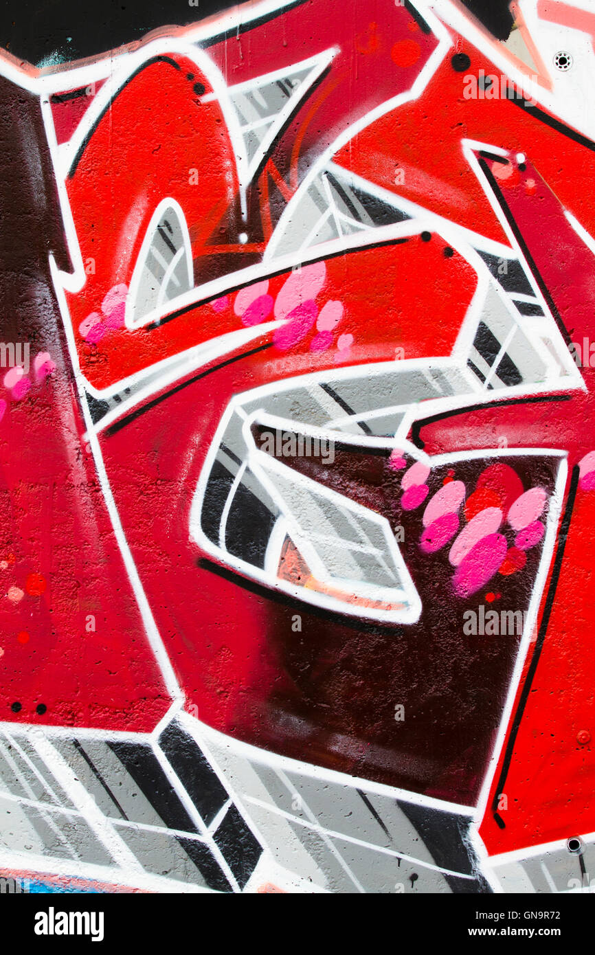 Red background picture of urban graffiti wall Stock Photo - Alamy