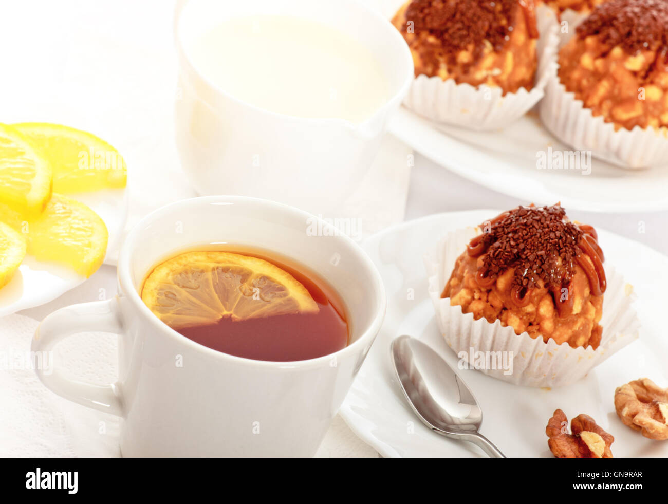 Tea With Cakes Stock Photo - Alamy