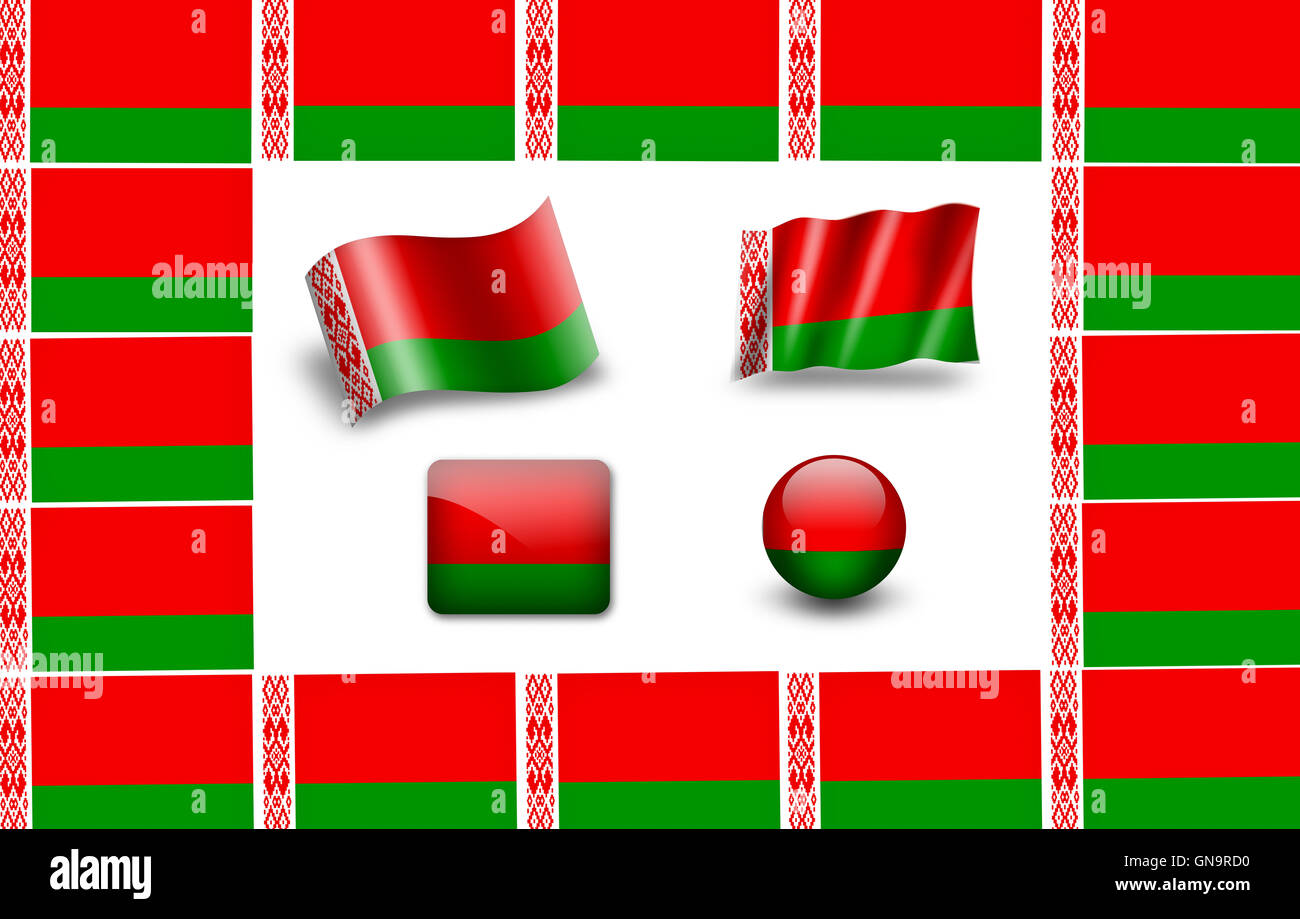 Belarus National flag icon set Stock Photo - Alamy