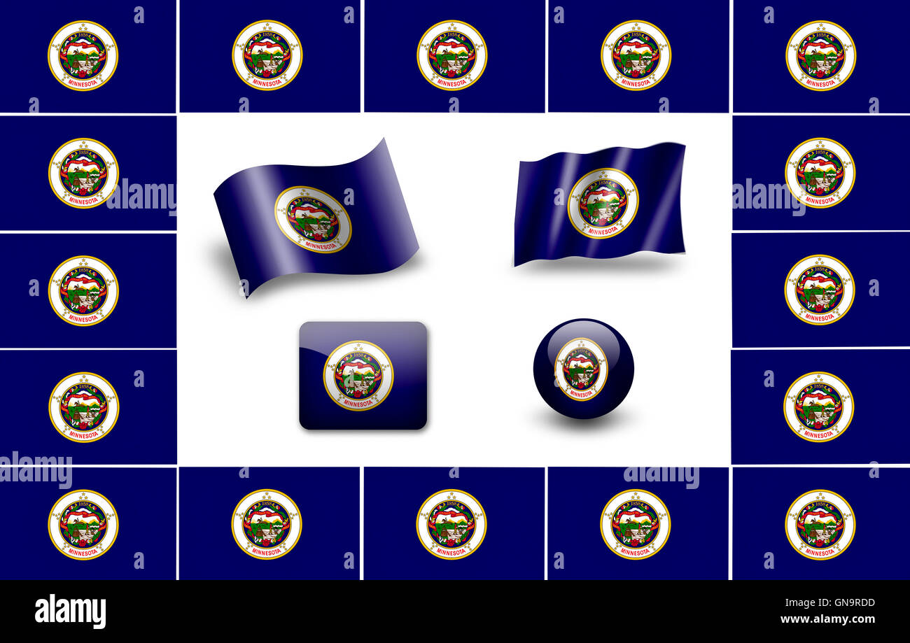 flag of Minesota. icon set Stock Photo - Alamy
