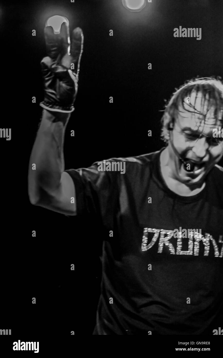 Melvins drummer Dale Crover leads the crowd in a singalong for the band ...