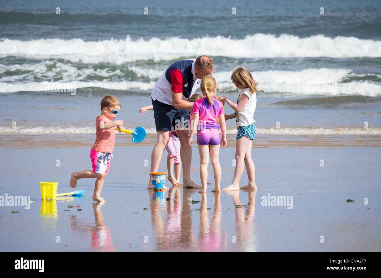 Children/family on beach. UK Stock Photo - Alamy
