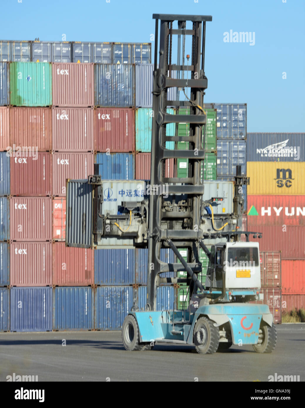 Ulm, Germany. 25th Aug, 2016. Containers standing in the trans-shipment ...