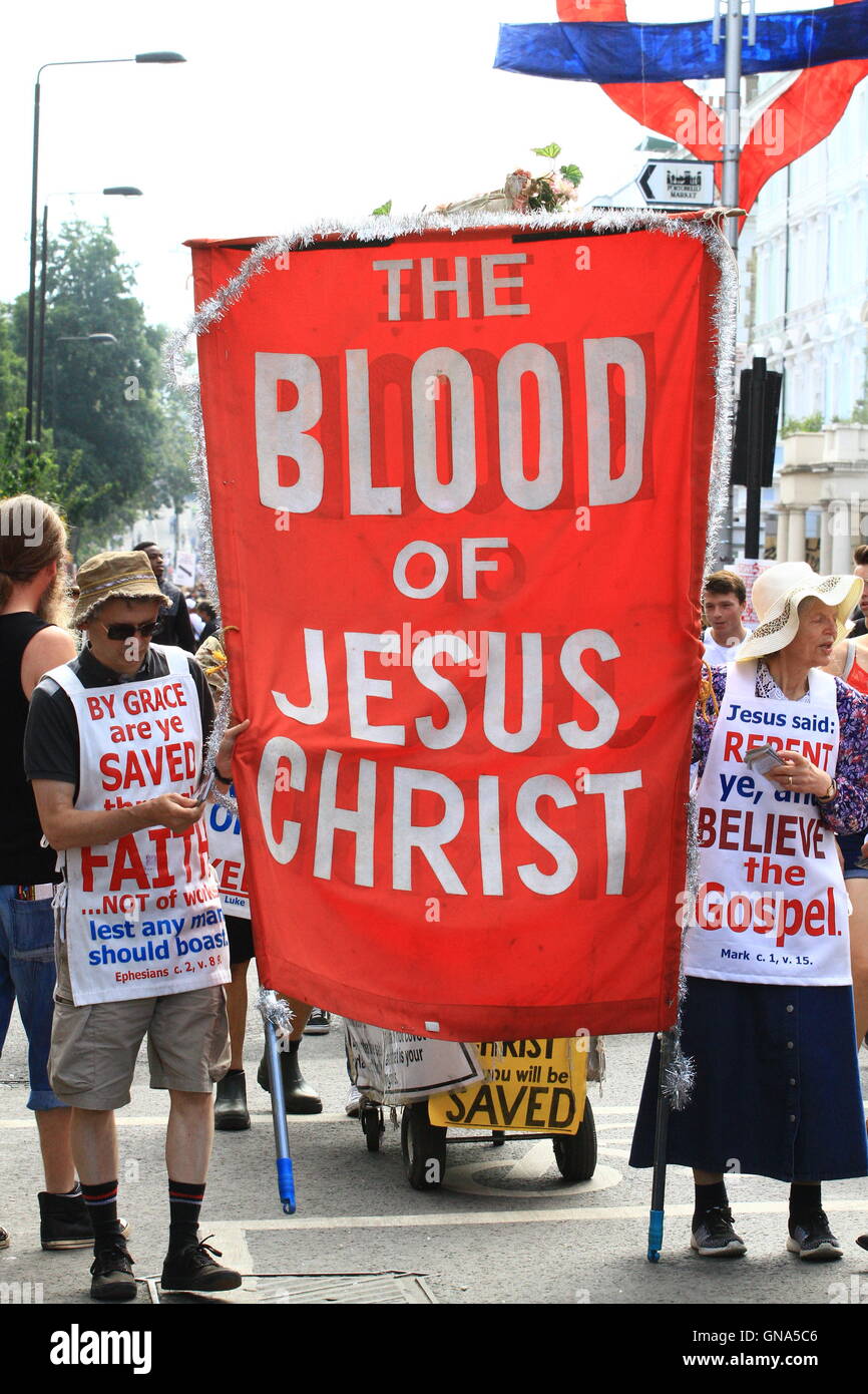 London, UK, 29th August 2016. Christians parade, spreading their ...