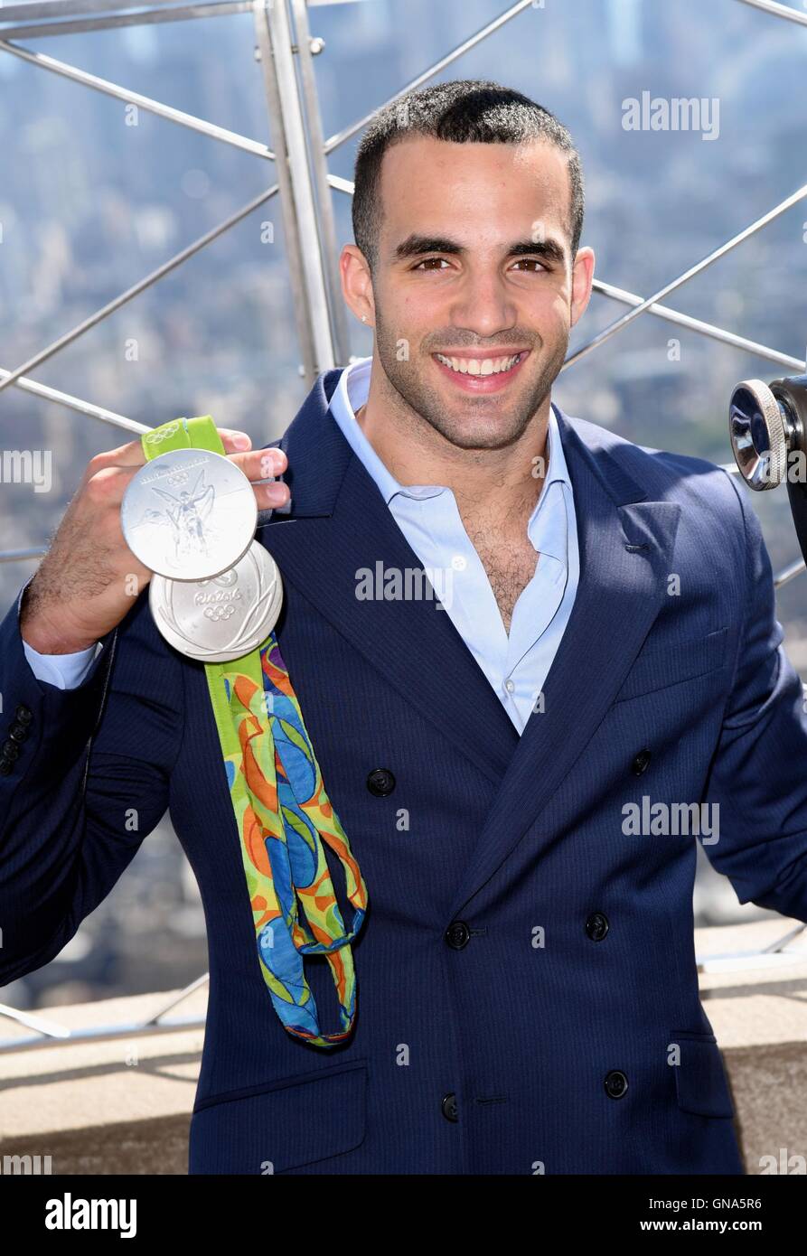 New York, NY, USA. 29th Aug, 2016. Danell Leyva, visiting the Empire ...