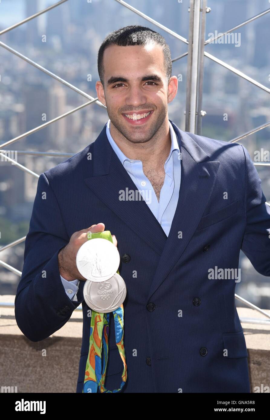 New York, NY, USA. 29th Aug, 2016. Danell Leyva, visiting the Empire ...