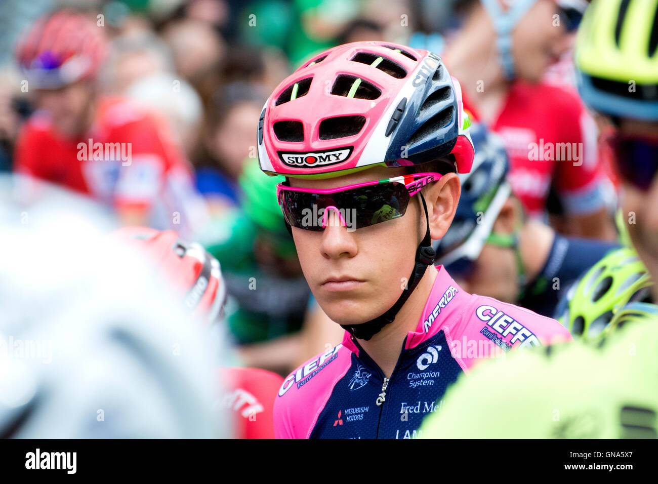 Lugones, Spain. 29th August, 2016. Louis Meintjes (Lampre Merida ...