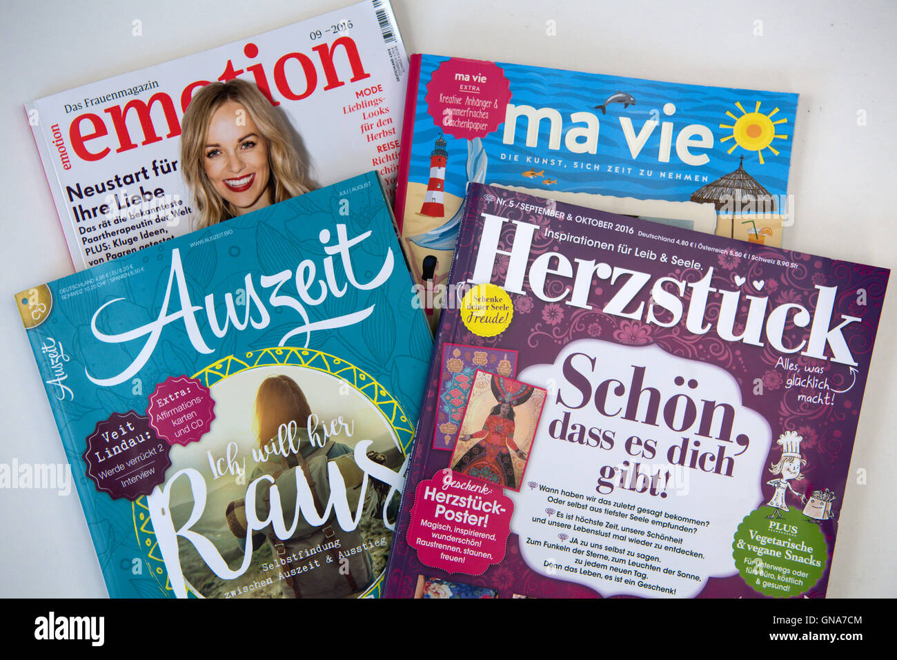 ILLUTRATION - Several German magazines, known as 'mindstyle magazines ...